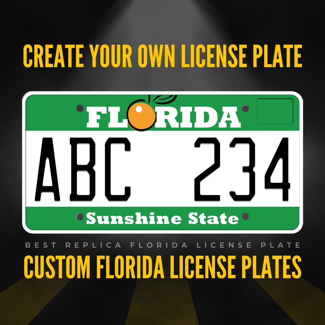 Custom Florida License Plate / Florida Sunshine State License Plate ...