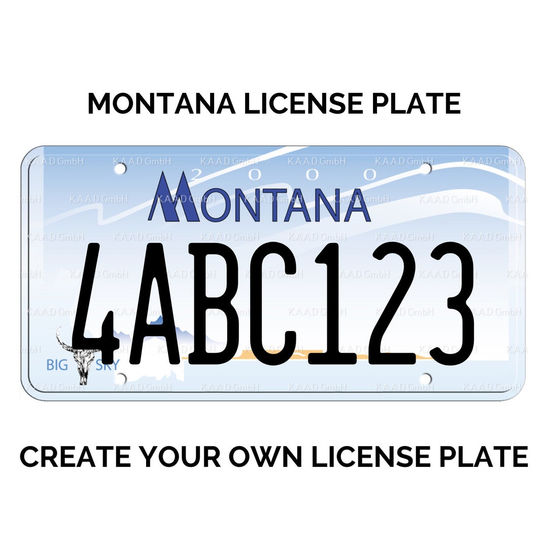 Custom Montana License Plate / Replica Montana License Plate / Montana ...