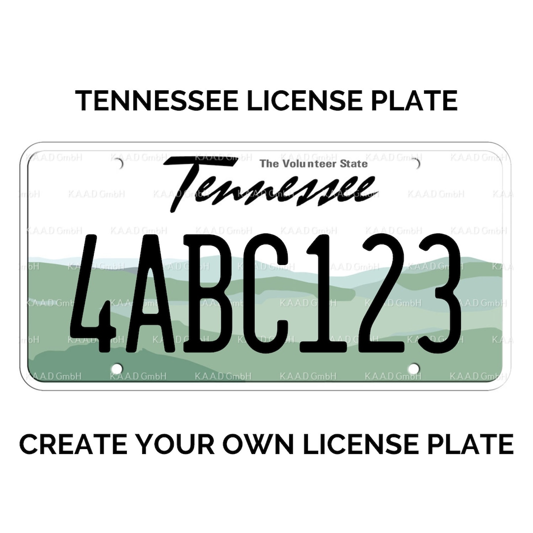 Custom Tennessee License Plate / Replica Tennessee License Plate ...