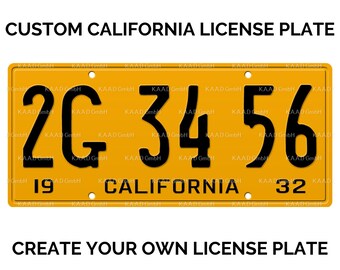 Custom California License Plate With YOUR TEXT / Replica - Etsy