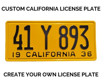 Custom California License Plate / Replica California License Plate Dmv ...