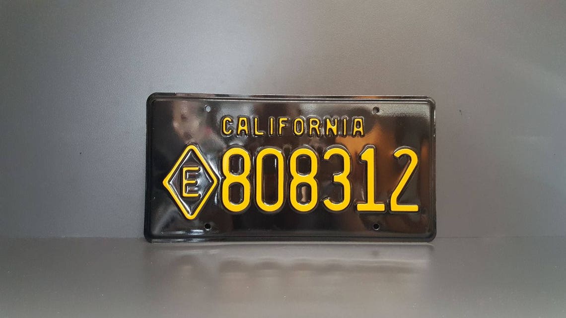 California E Diamond Retro Vintage Exempt US USA License Plate | Etsy