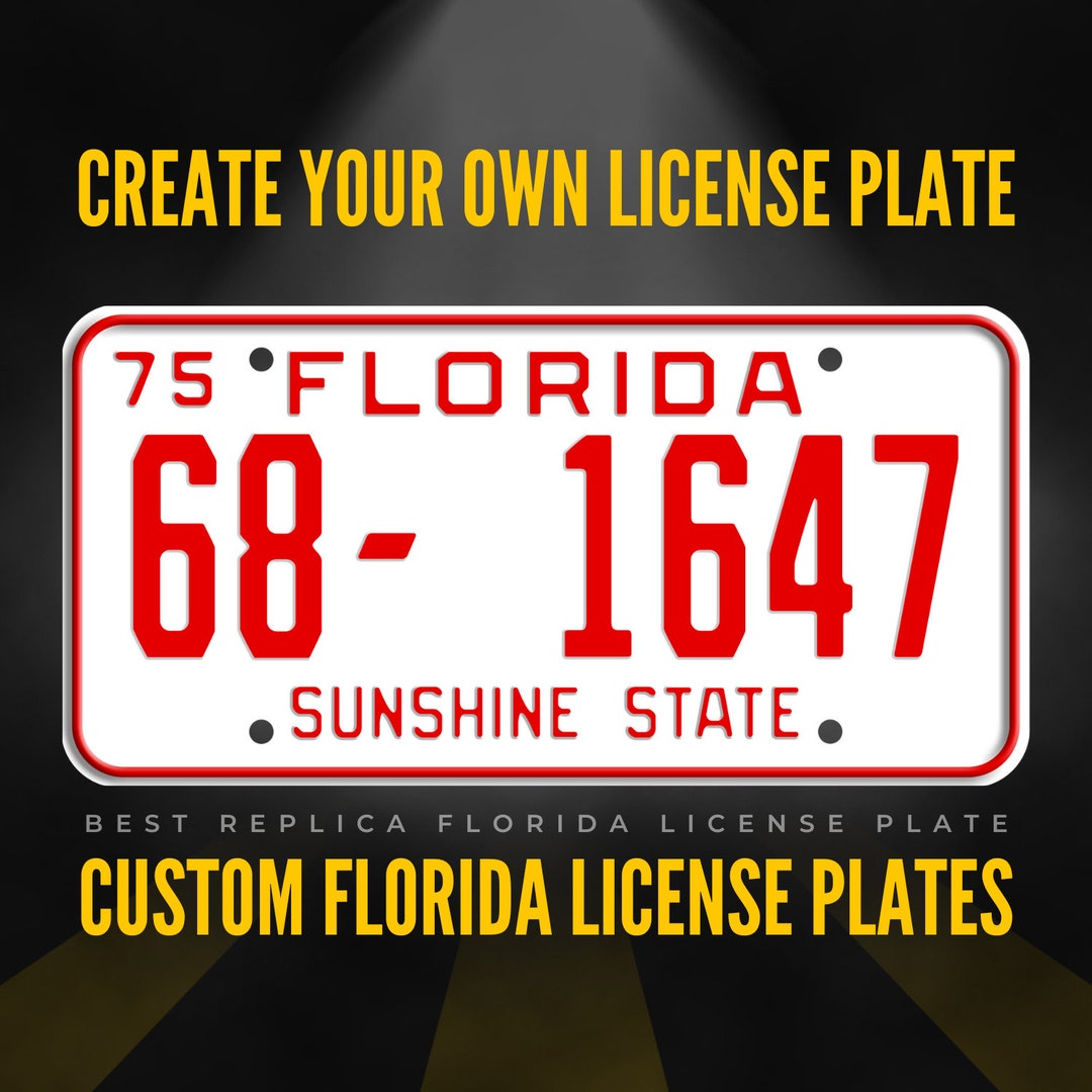 Custom Florida License Plate / 1975 Florida License Plate / Florida ...