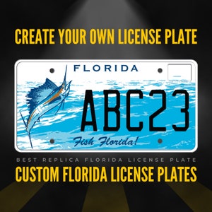 Custom Florida License Plate / Fish Florida License Plate With YOUR ...
