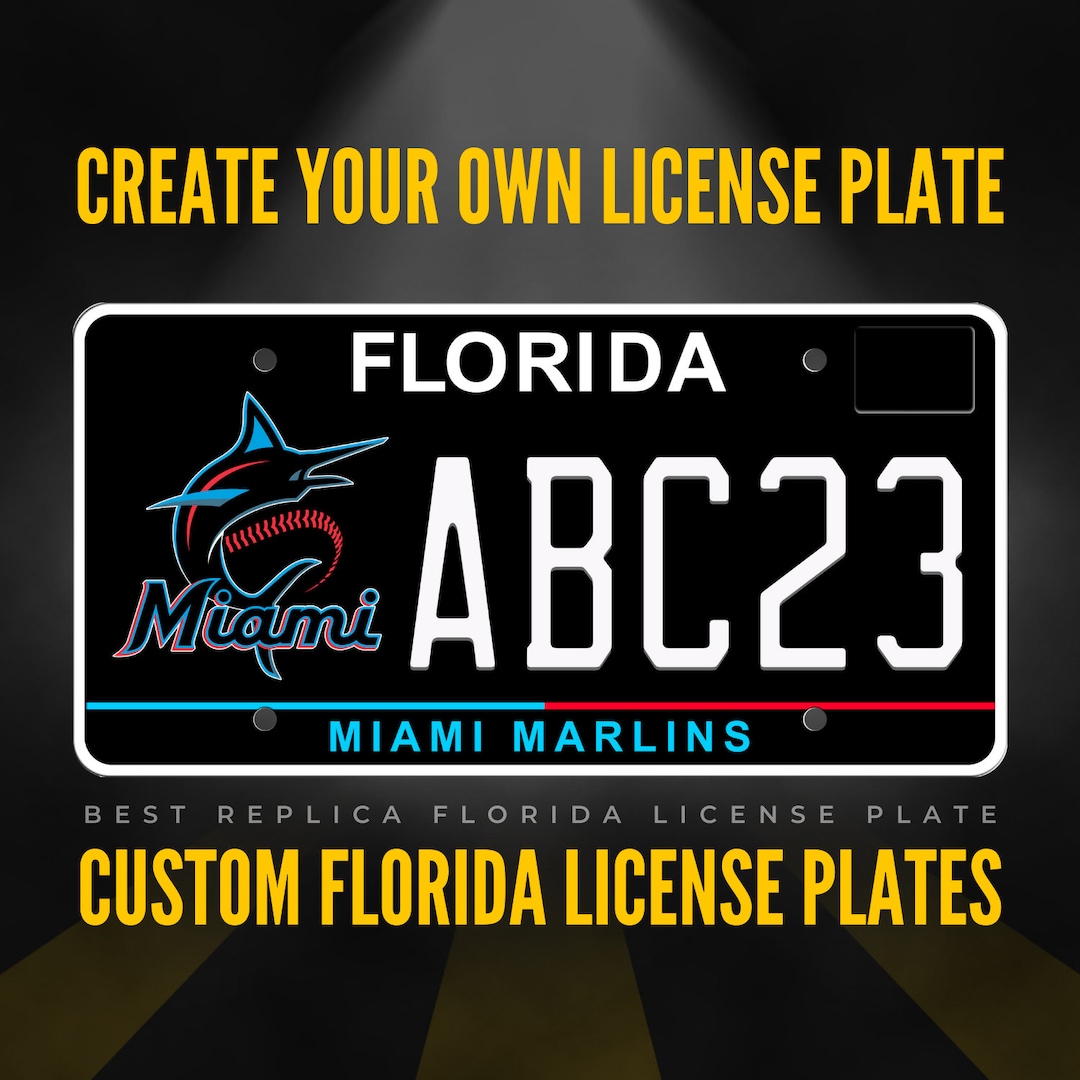 Custom Florida License Plate / Florida Miami Marlins MLB License Plate ...