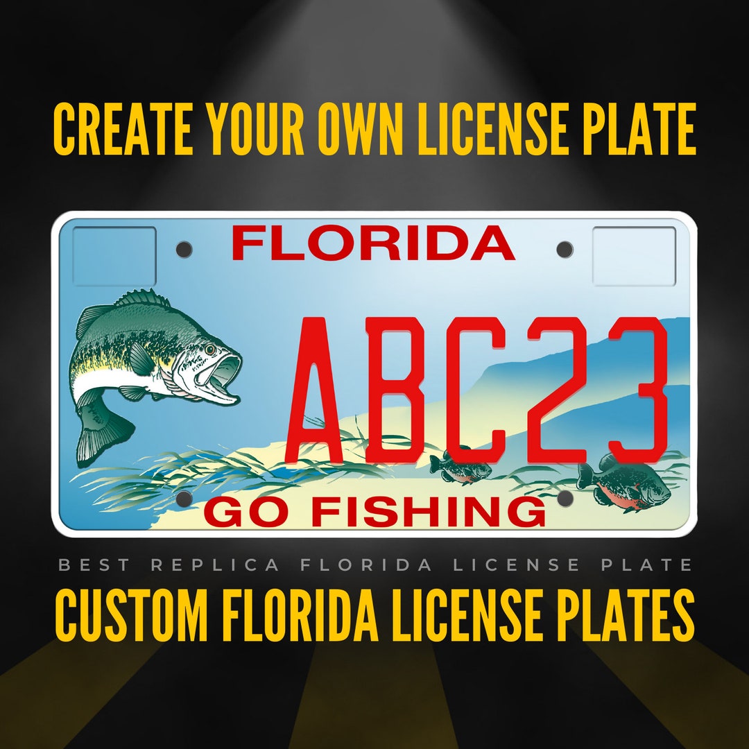 Custom Florida License Plate / Florida Go Fishing License Plate With ...