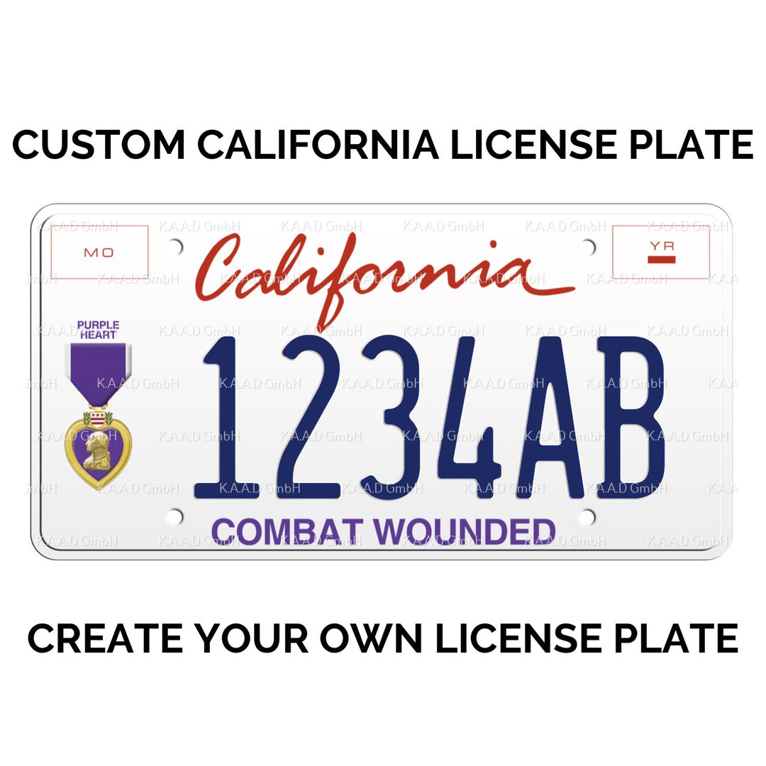 Custom California License Plate / Replica California License Plate ...
