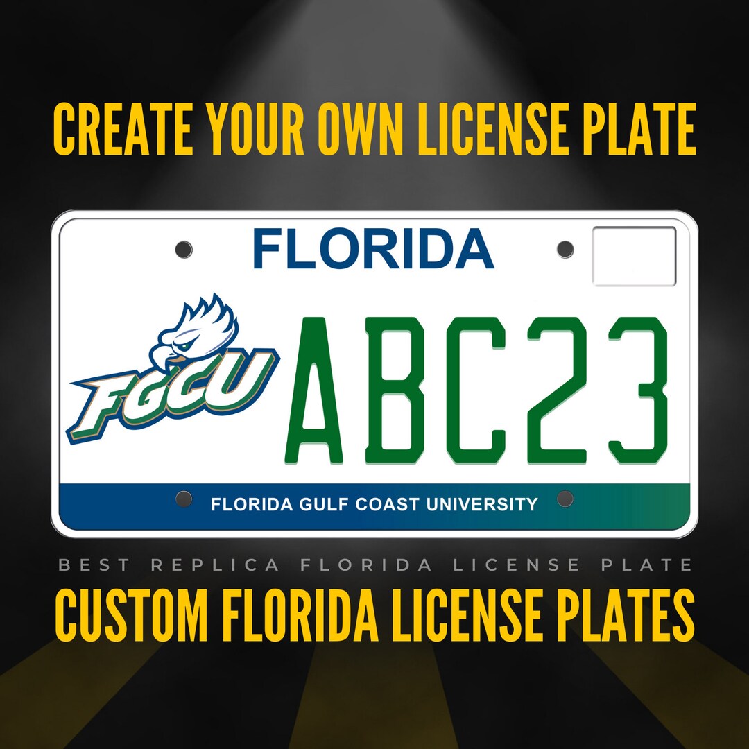 Custom Florida License Plate / Florida Gulf Coast University License ...