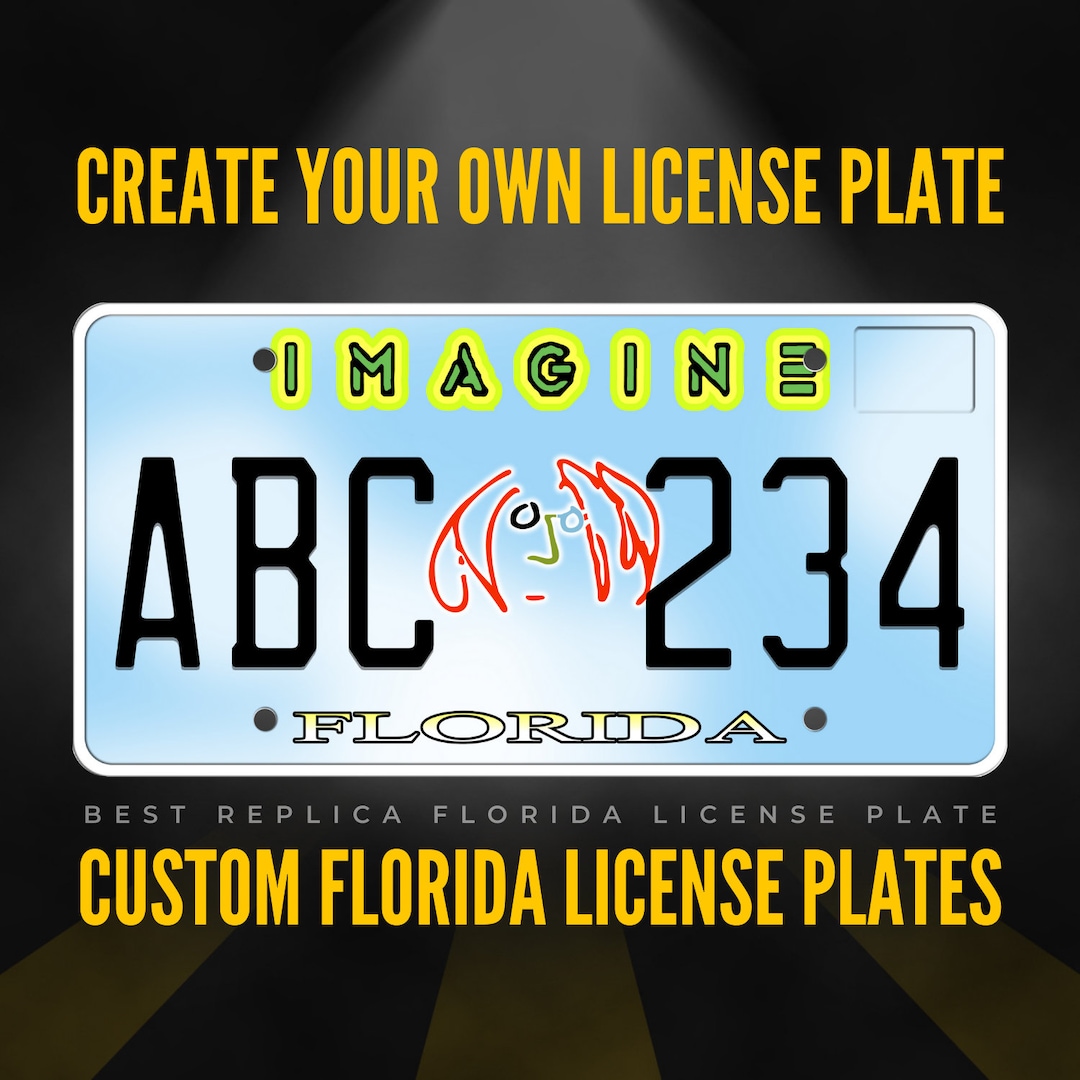 Custom Florida License Plate / Florida Imagine License Plate With YOUR ...