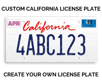 Custom California License Plate / Replica California License Plate Dmv ...