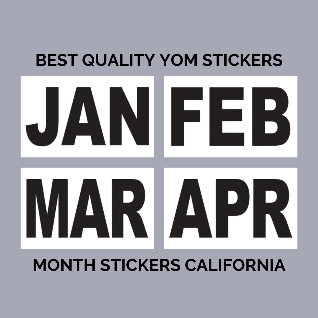 Month Stickers California License Plate / Old YOM Stickers California ...