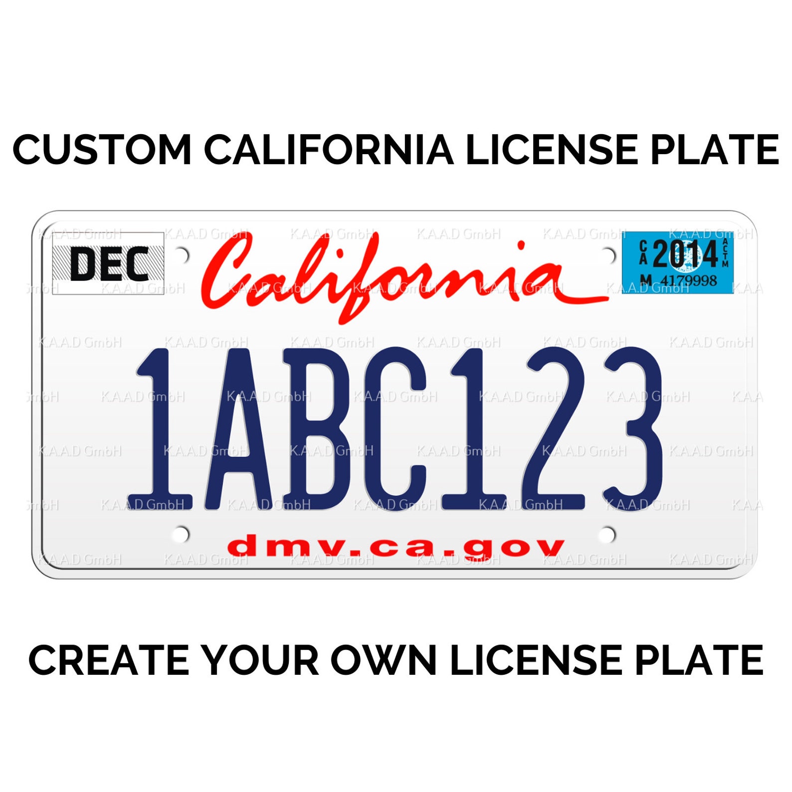 Custom California License Plate / Replica California License - Etsy