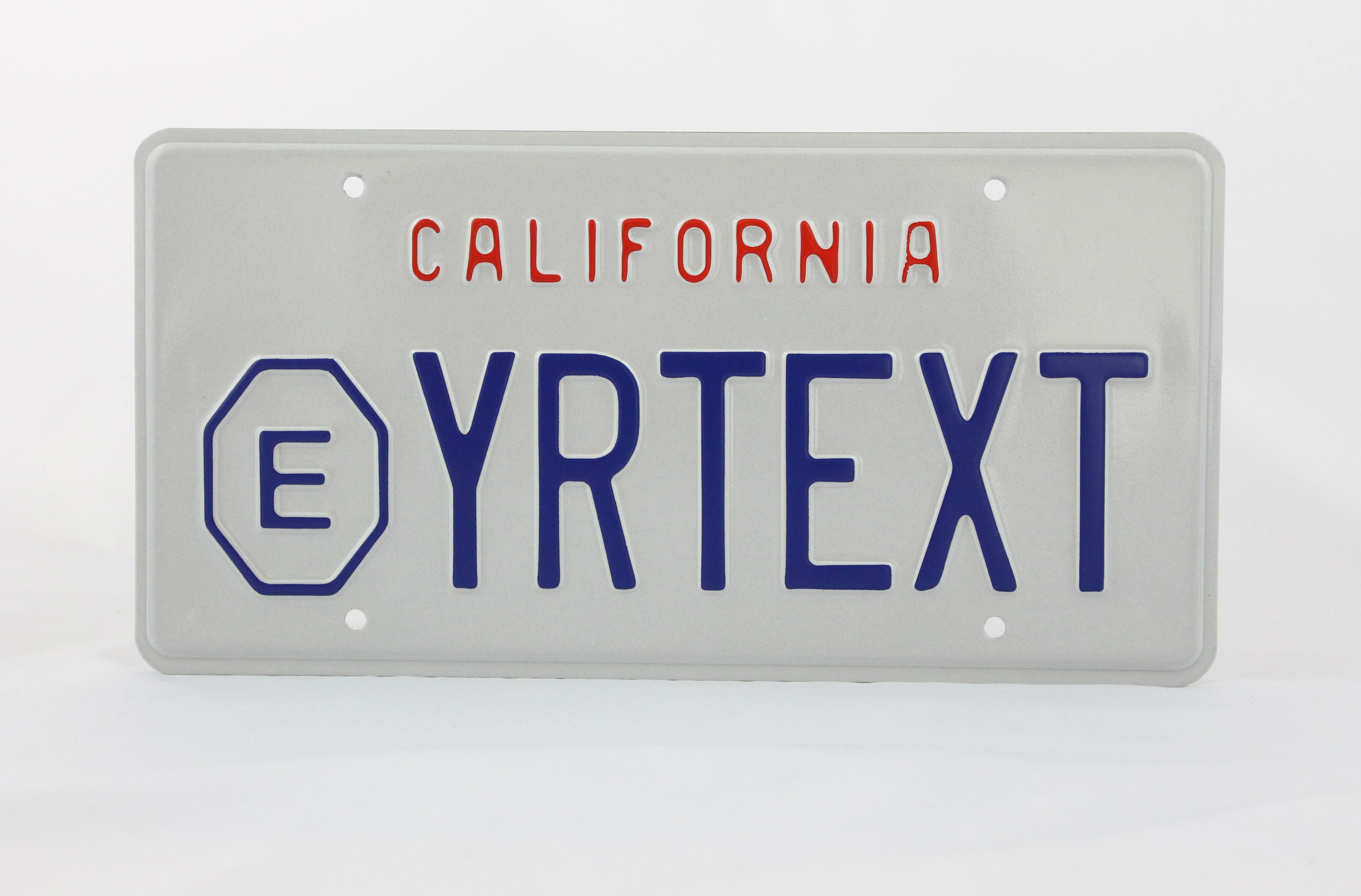 California E Octagon Retro Vintage Exempt US USA License Plate | Etsy