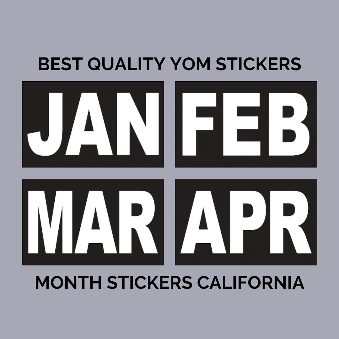 Month Stickers California License Plate / Old YOM Stickers California ...