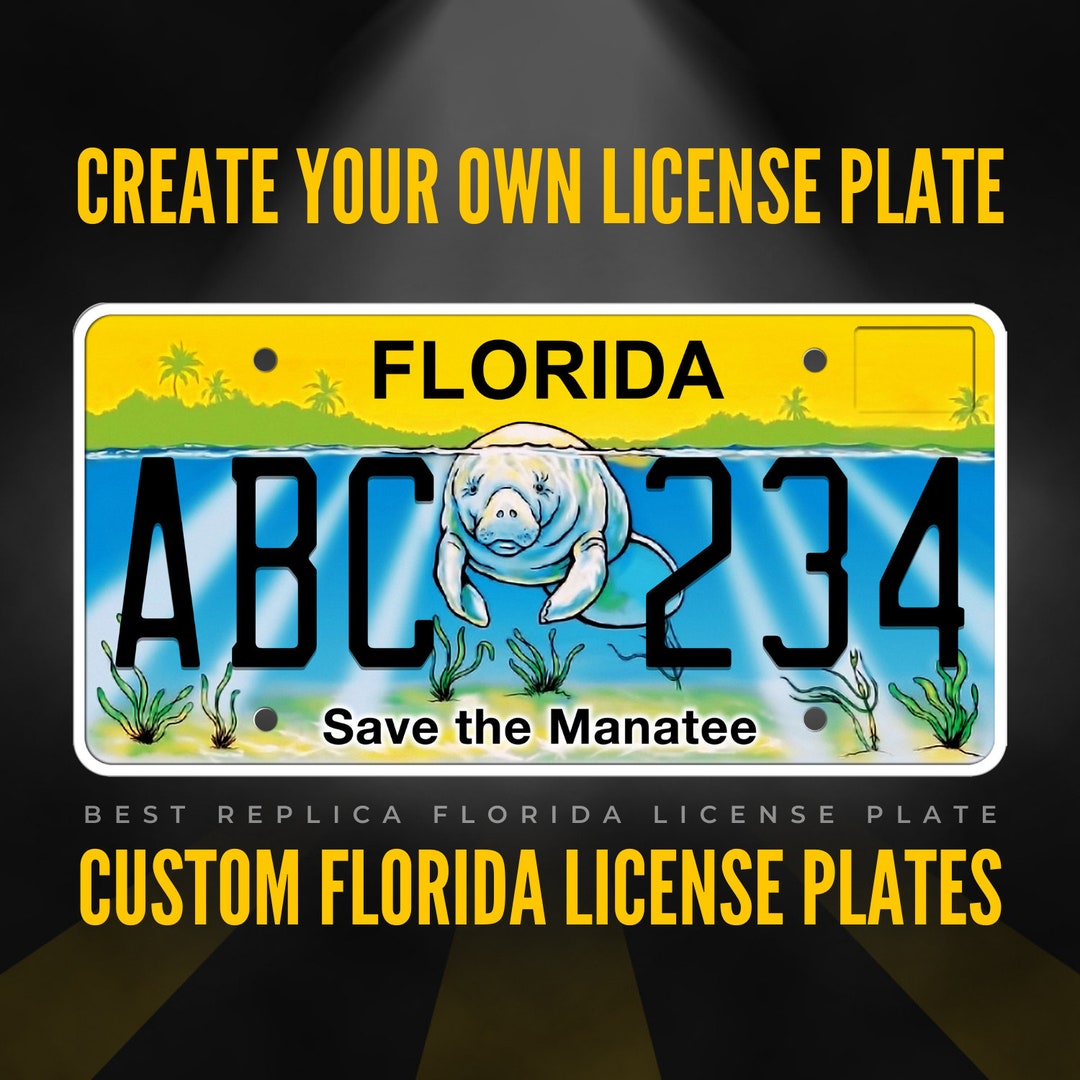 Custom Florida License Plate / Florida Save the Manatee License Plate ...