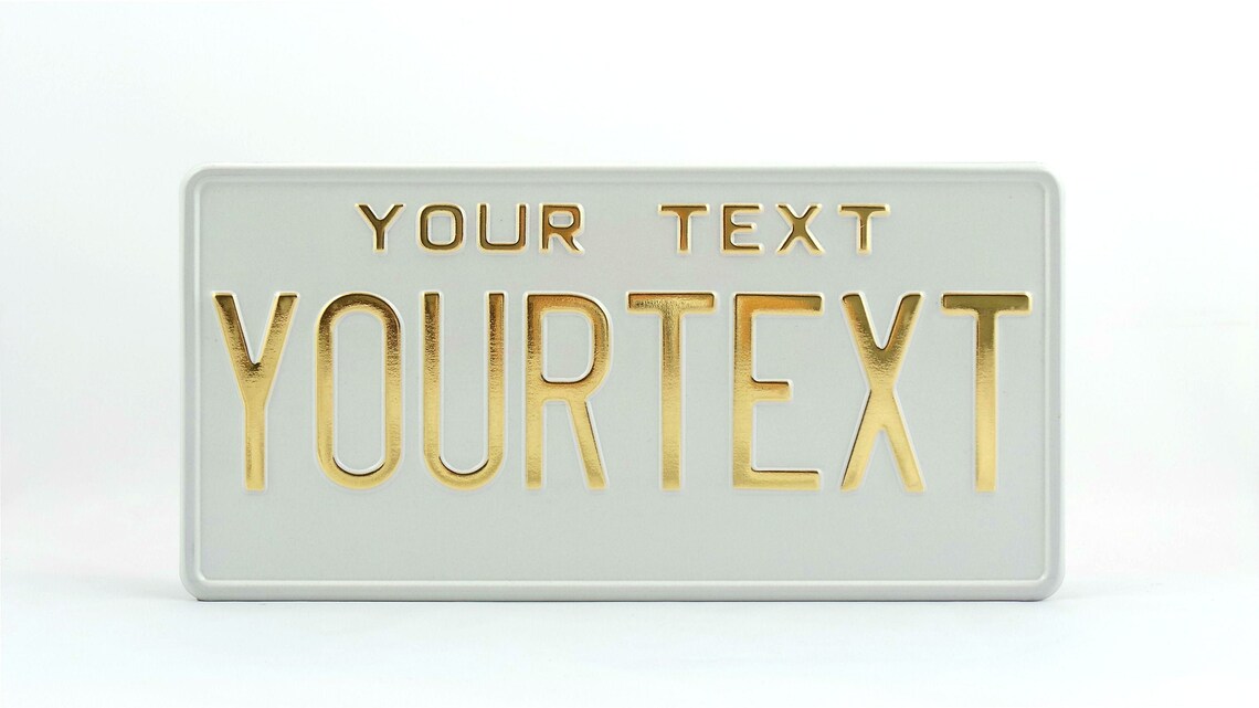 US USA License Plate Customizable Number Plate Embossed Custom - Etsy