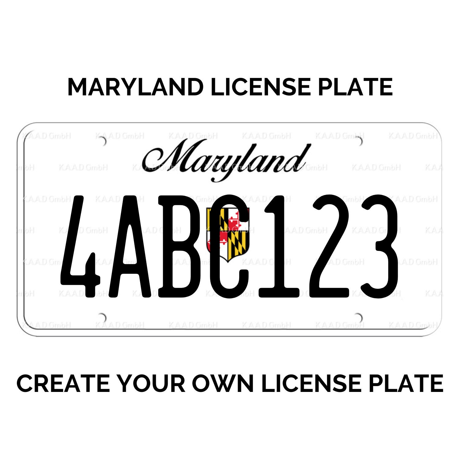 Custom Maryland License Plate / Replica Maryland License Plate ...