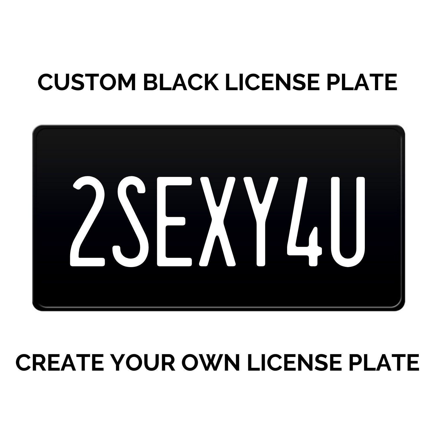 Custom Black License Plate With White Text Custom License Plate With YOUR TEXT Size 15 X 30 Cm 6 X 12 Inches USA Size Etsy UK