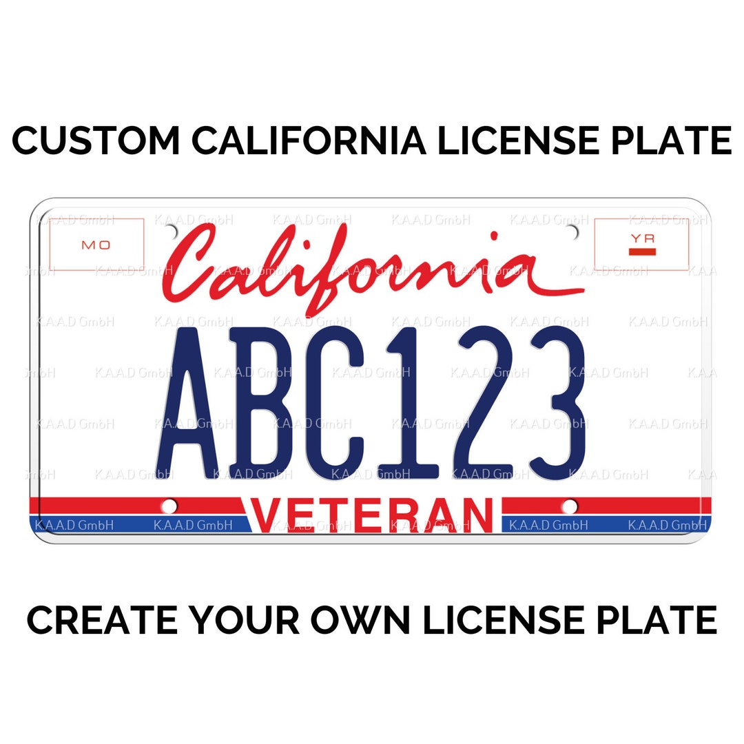 Custom California License Plate / Replica California License Plate ...
