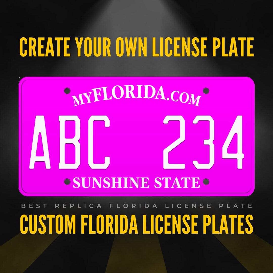 Custom Florida License Plate / Pink Florida License Plate / Florida ...