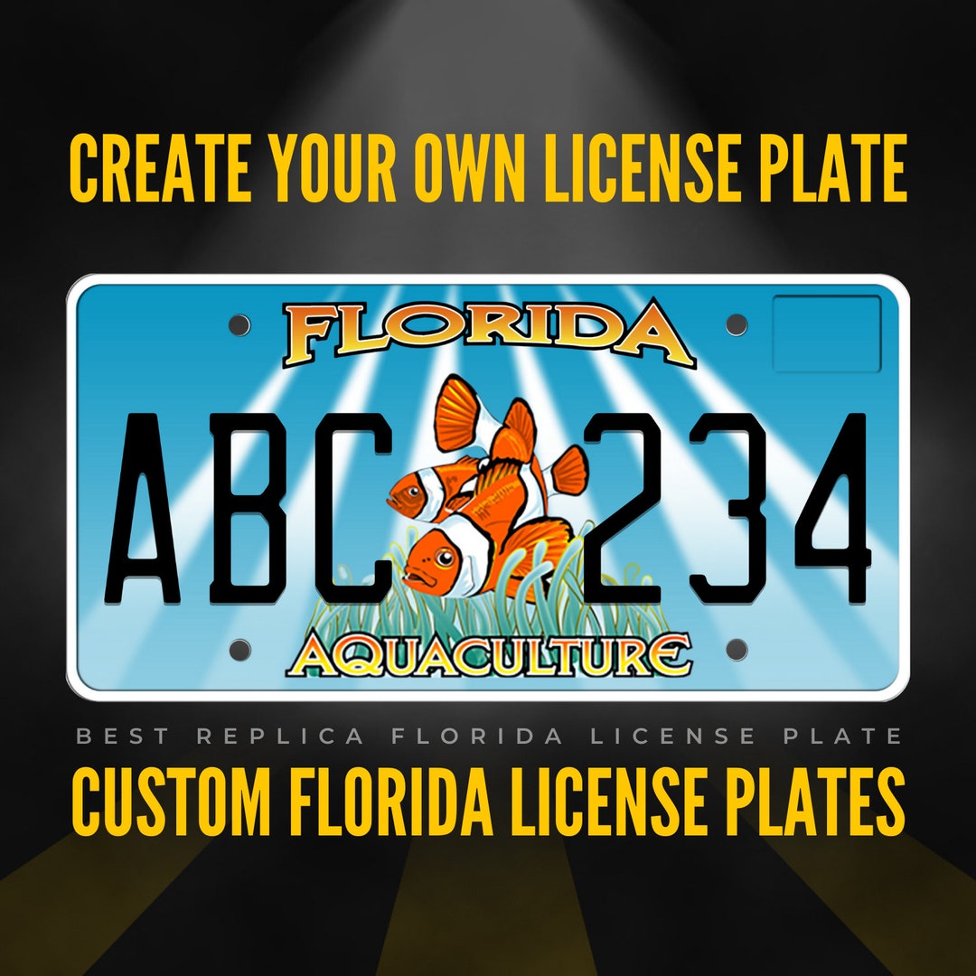 Custom Florida License Plate / Aquaculture Florida License Plate With ...