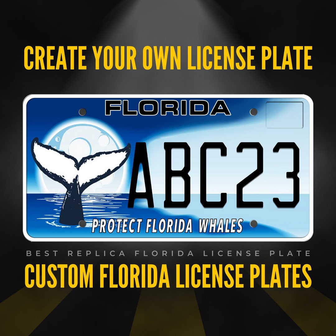 Custom Florida License Plate / Florida Protect Florida Whales License ...