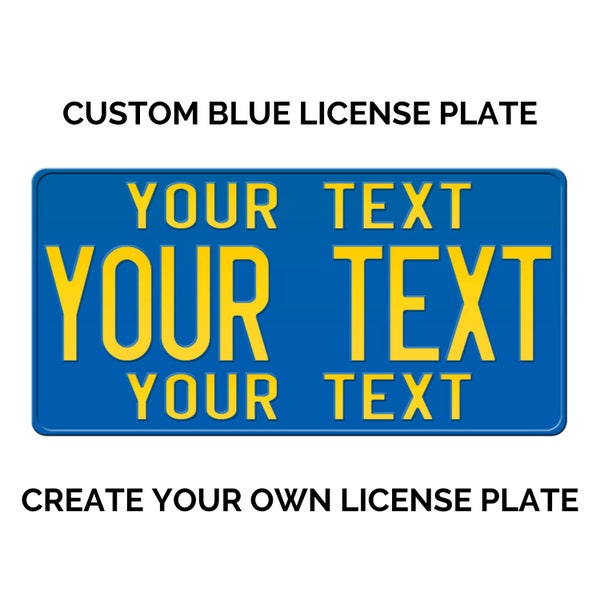 Blue License Plate - Etsy