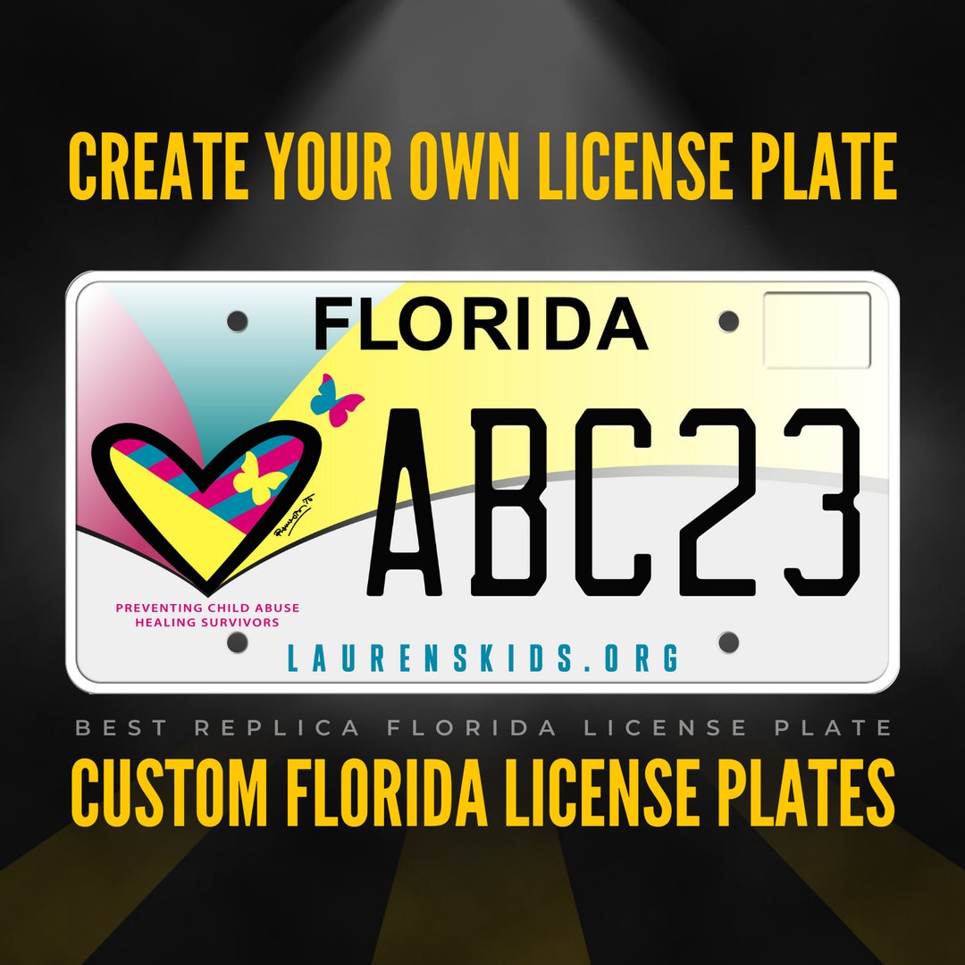 Custom Florida License Plate / Florida Lauren's Kids License Plate With ...