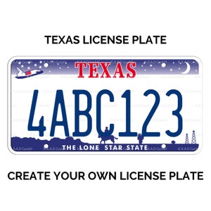 Custom Texas License Plate / Replica Texas License Plate / Texas ...