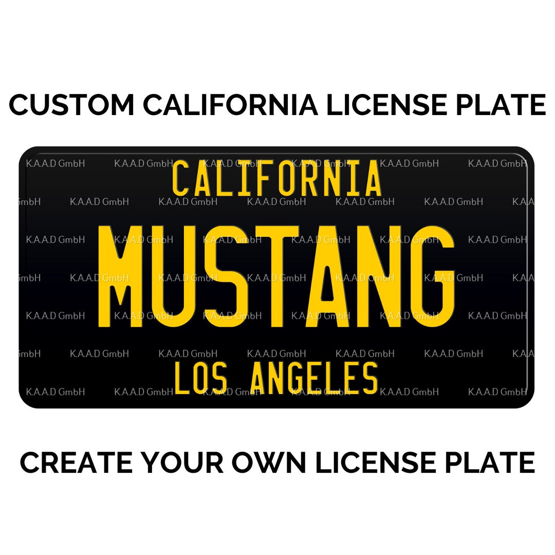 Custom California License Plate / Black California License Plate ...