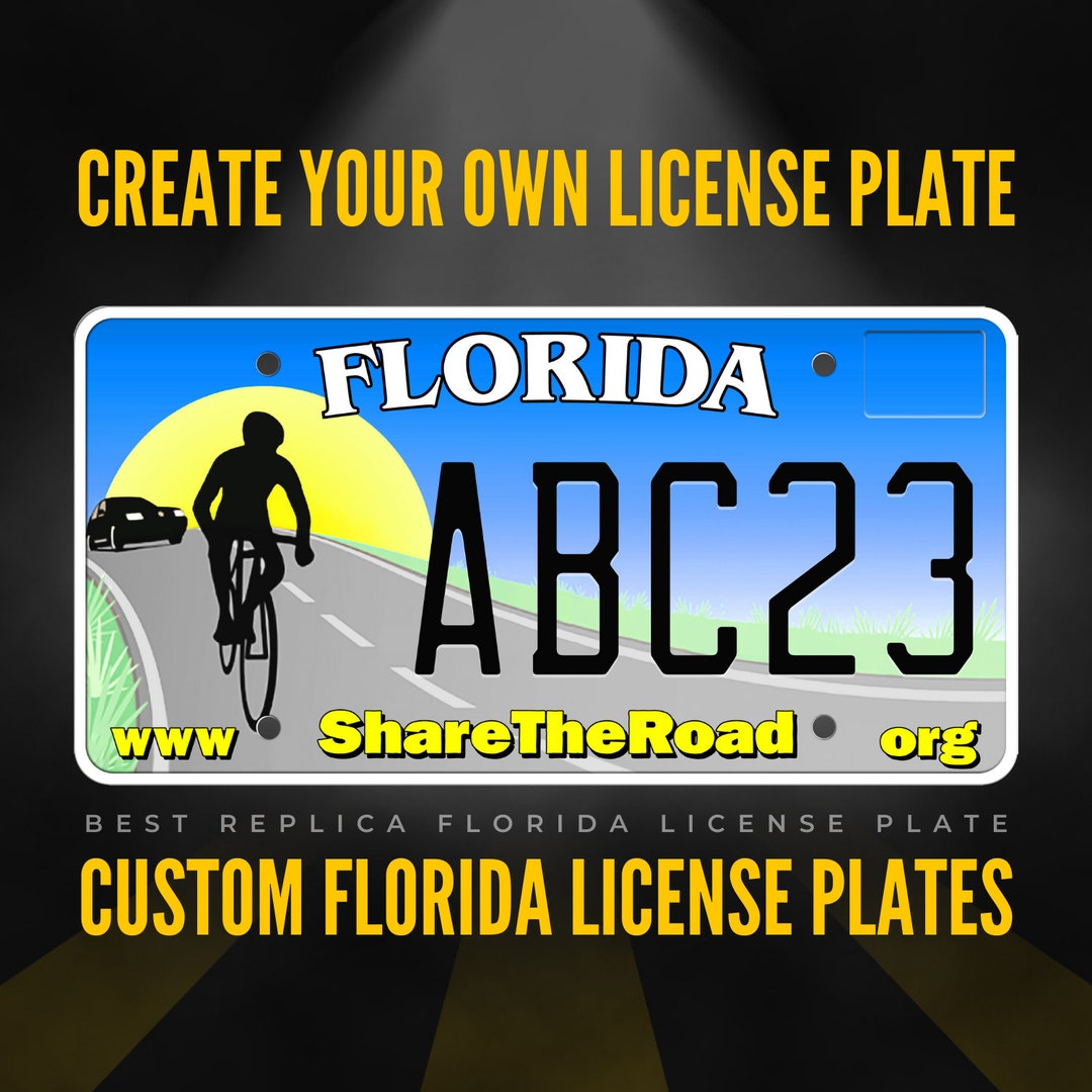 Custom Florida License Plate / Florida Share the Road License Plate ...
