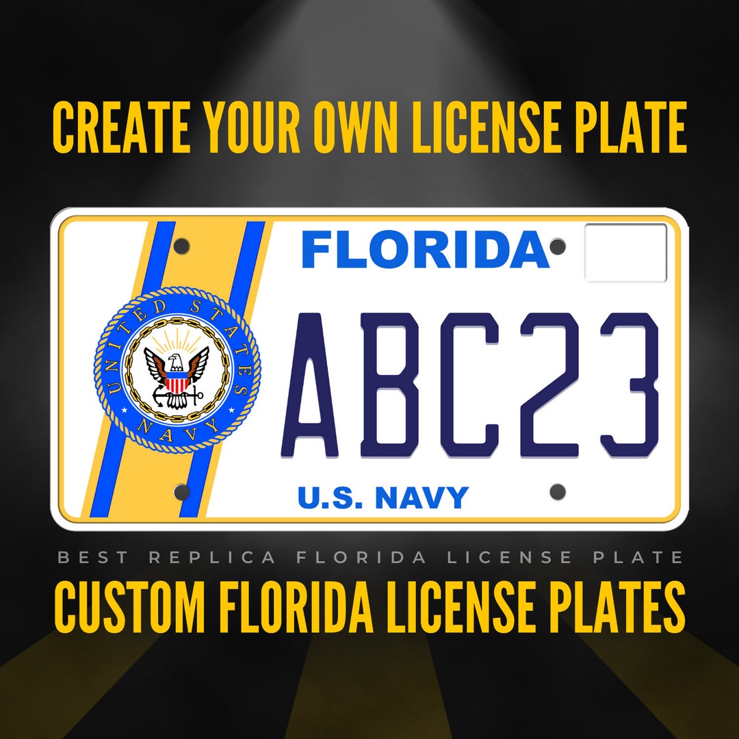 Custom Florida License Plate / Florida U.S. Navy License Plate With ...
