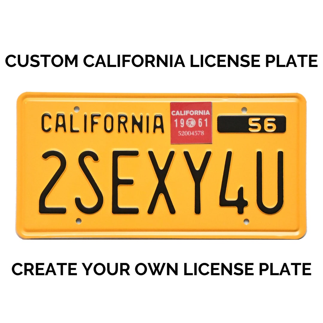 Custom 1961 California License Plate / Replica 1961 California License ...