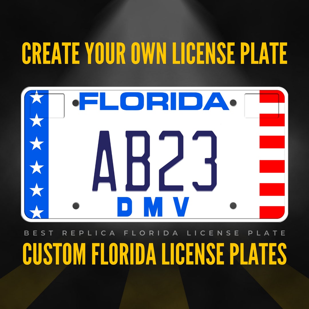 Custom Florida License Plate / DMV Florida License Plate With YOUR TEXT ...