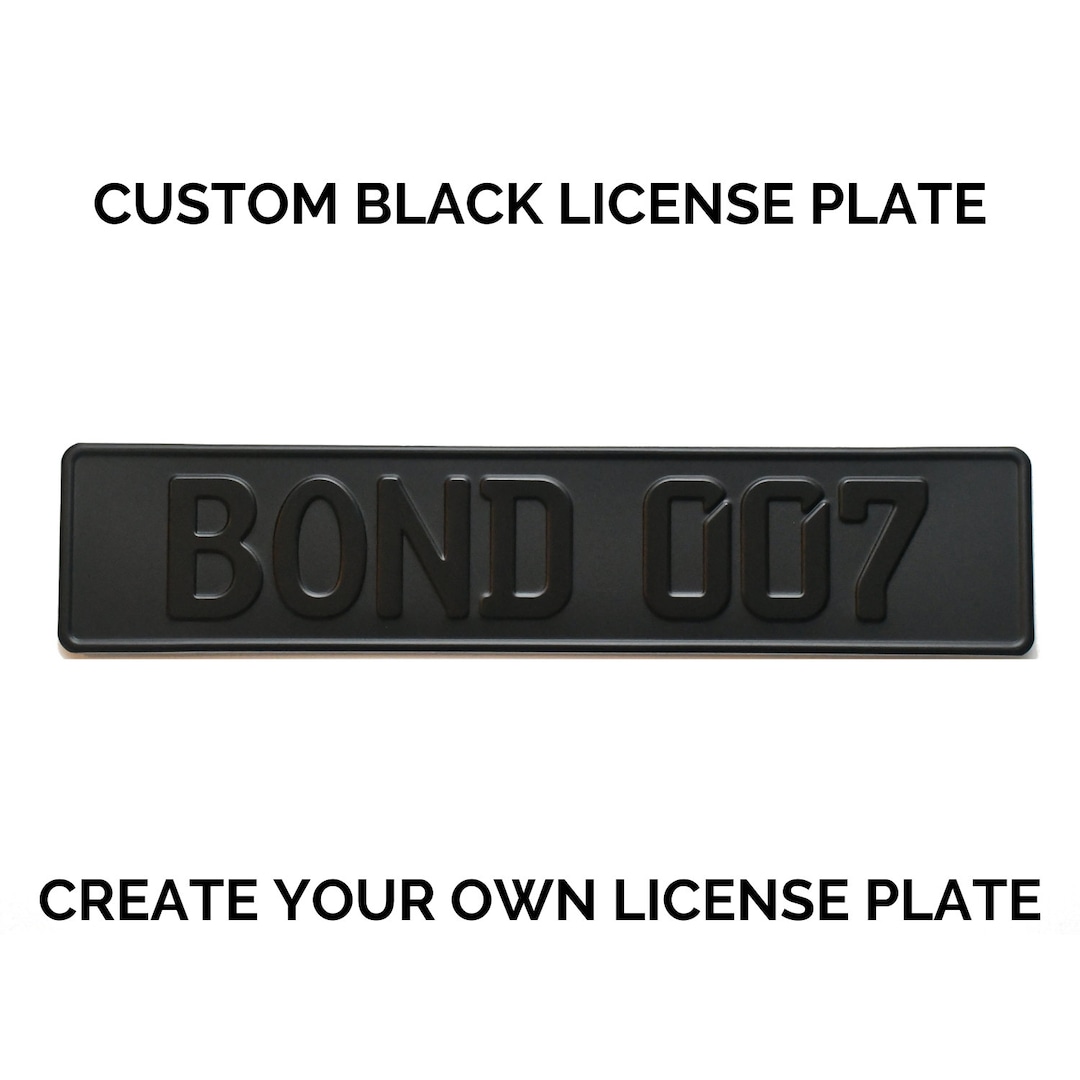 Custom Black License Plate With Black Text / Custom License Plate With ...