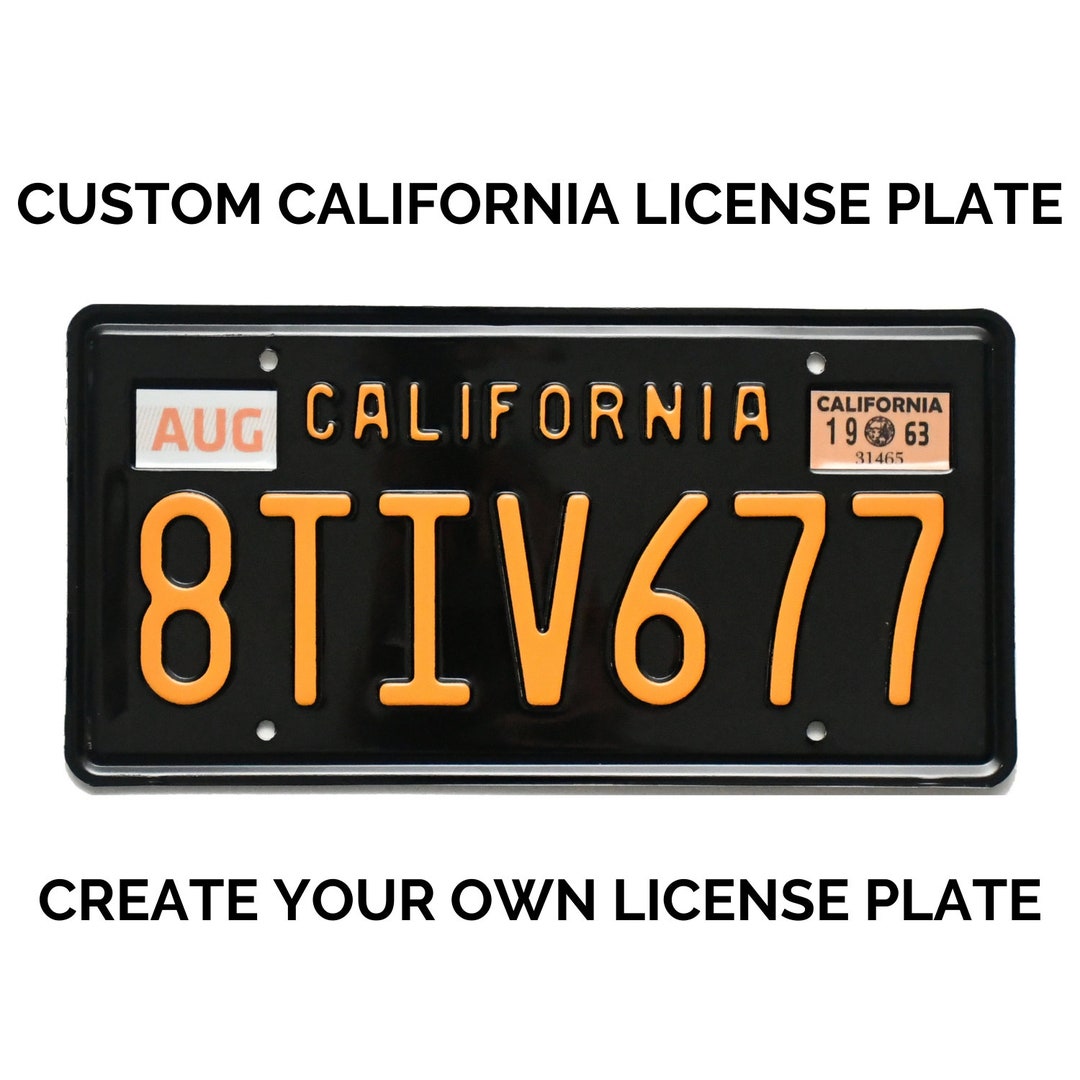1963-1968 Vintage Retro Custom California License Plate With YOUR TEXT ...