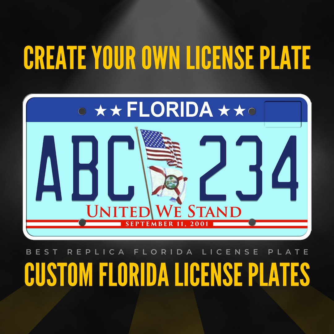 Custom Florida License Plate / Florida United We Stand License Plate ...