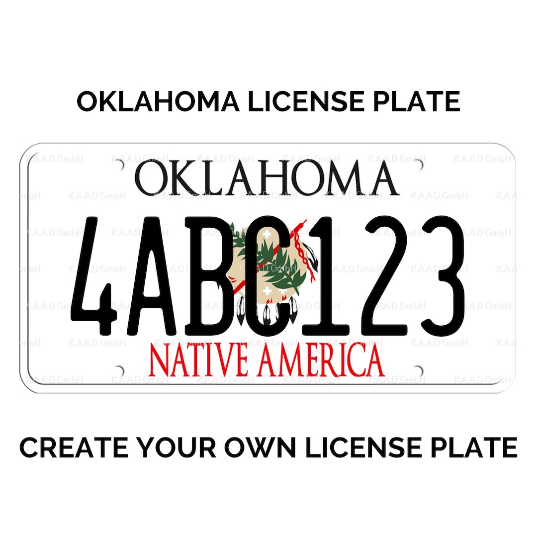 Custom Oklahoma License Plate / Replica Oklahoma License Plate ...