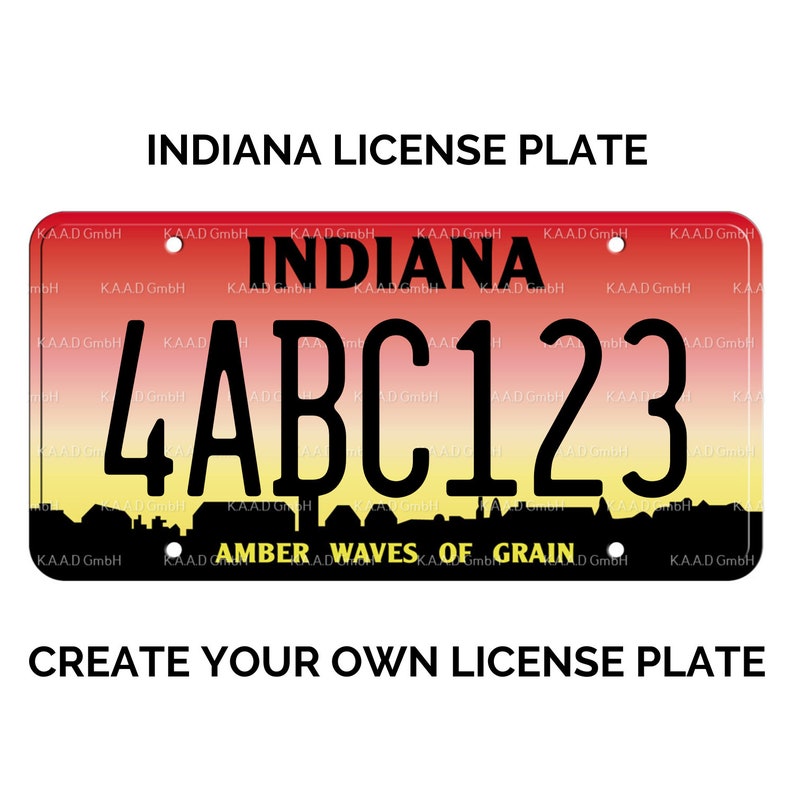 Custom Indiana License Plate / Replica Indiana License Plate / - Etsy