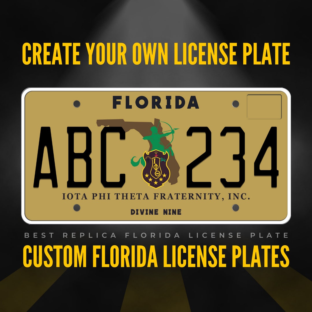Custom Florida License Plate / Florida Iota Phi Theta License Plate ...