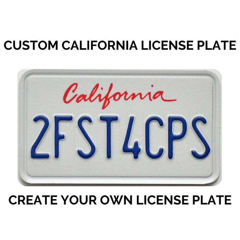 Custom Motorcycle California License Plate With YOUR TEXT ...