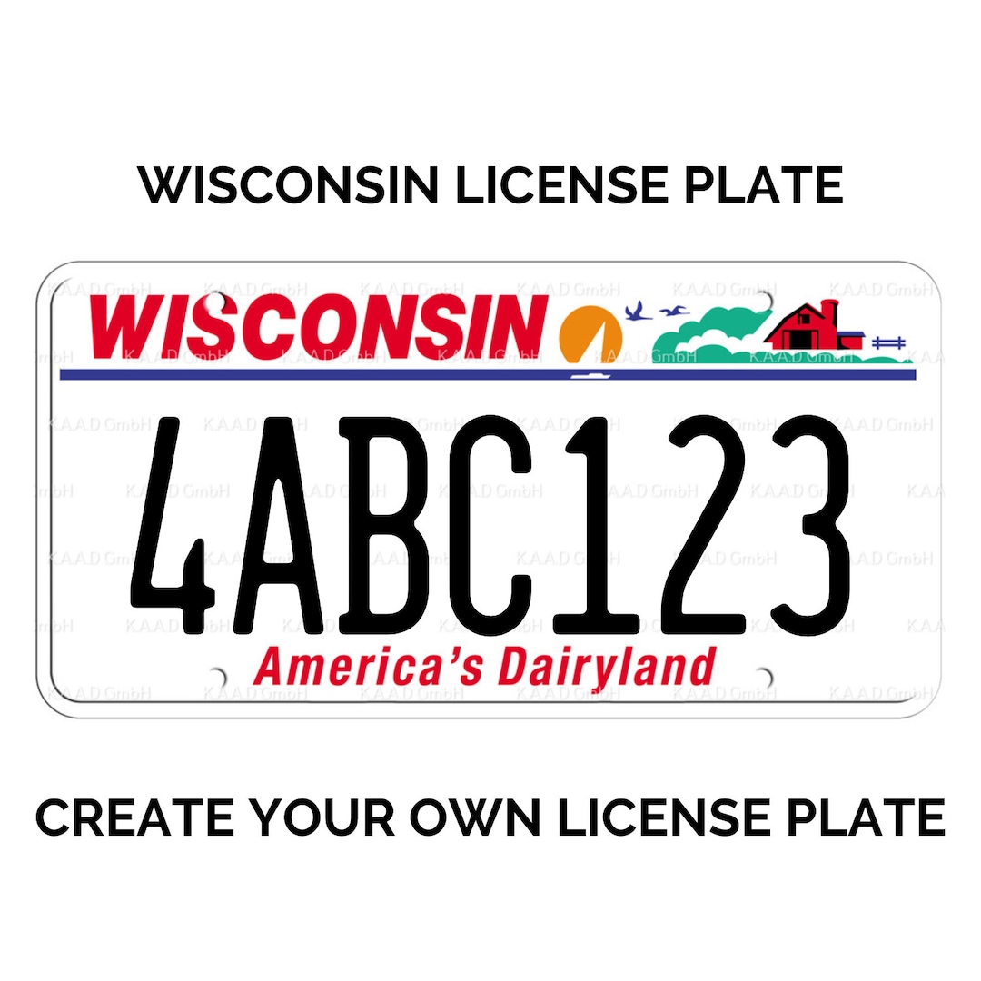 Custom Wisconsin License Plate / Replica Wisconsin License Plate ...