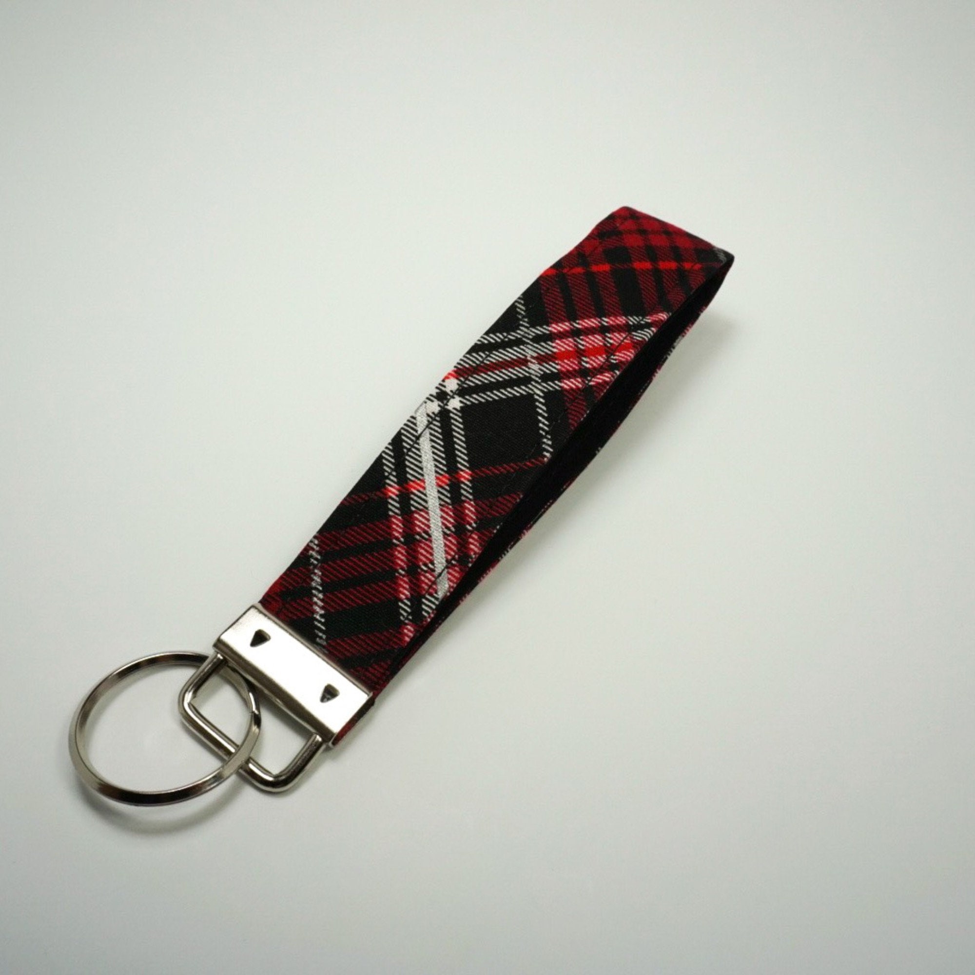 Wristlet Keychain Red Plaid Key Fob Fabric Wristlet - Etsy Denmark