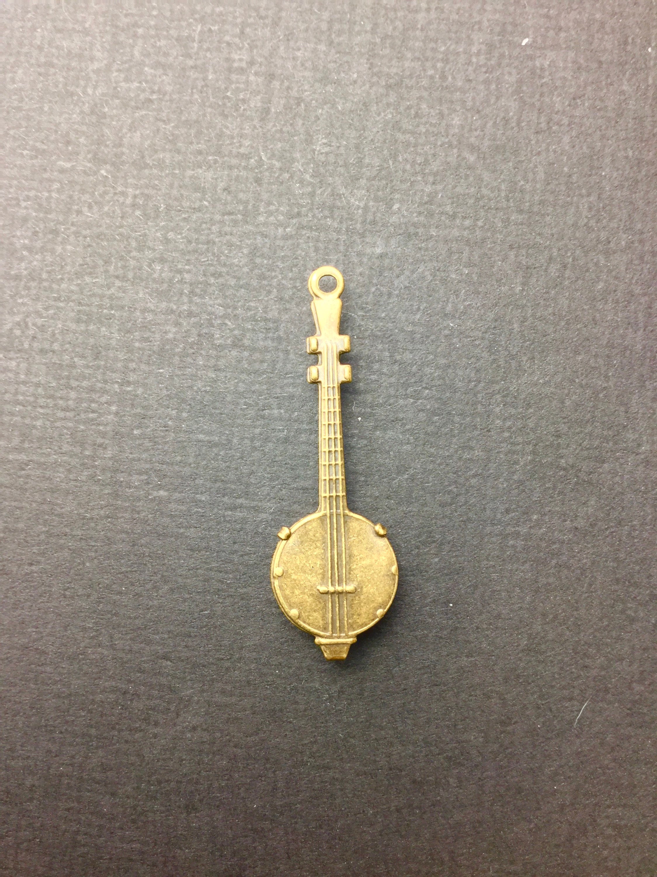 55553 - 2 Pc Small Banjo Charm Jewelry Finding Brass Ox - Etsy