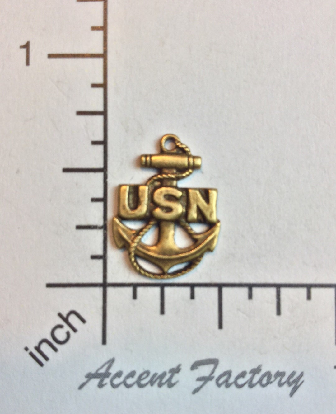 57603 US Navy Charm Brass Jewelry Finding Brass Oxidized - Etsy