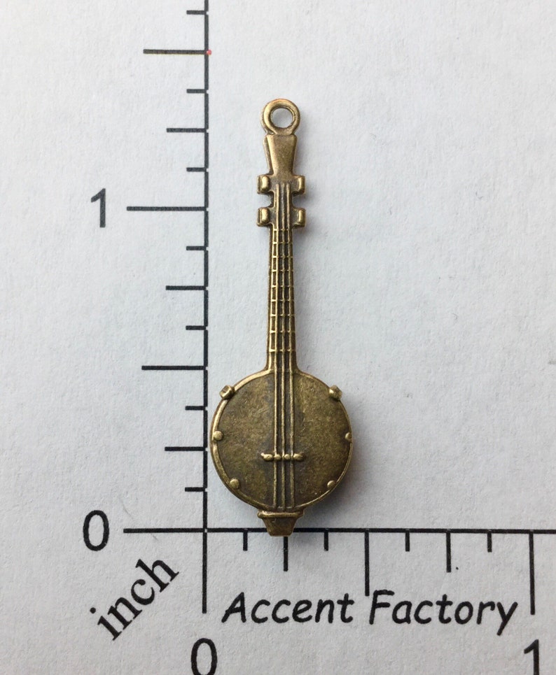 55553 - 2 Pc Small Banjo Charm Jewelry Finding Brass Ox - Etsy