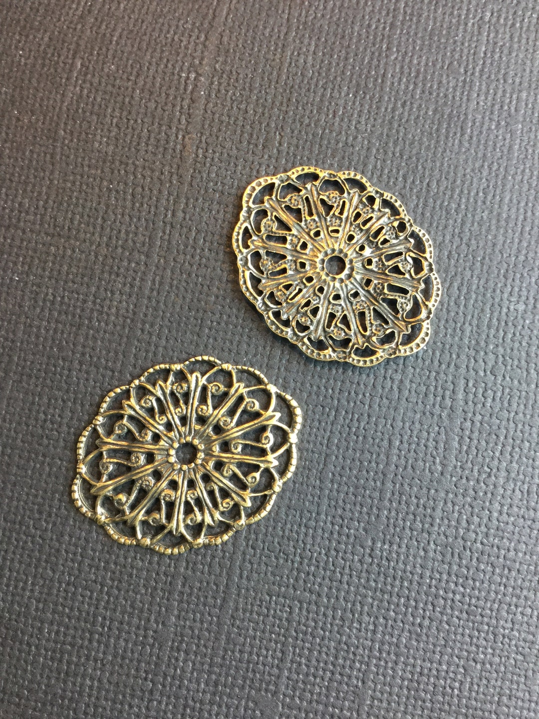 24773- 2 Pc Victorian Oval Filigree Jewelry Finding Stamping Brass Ox ...