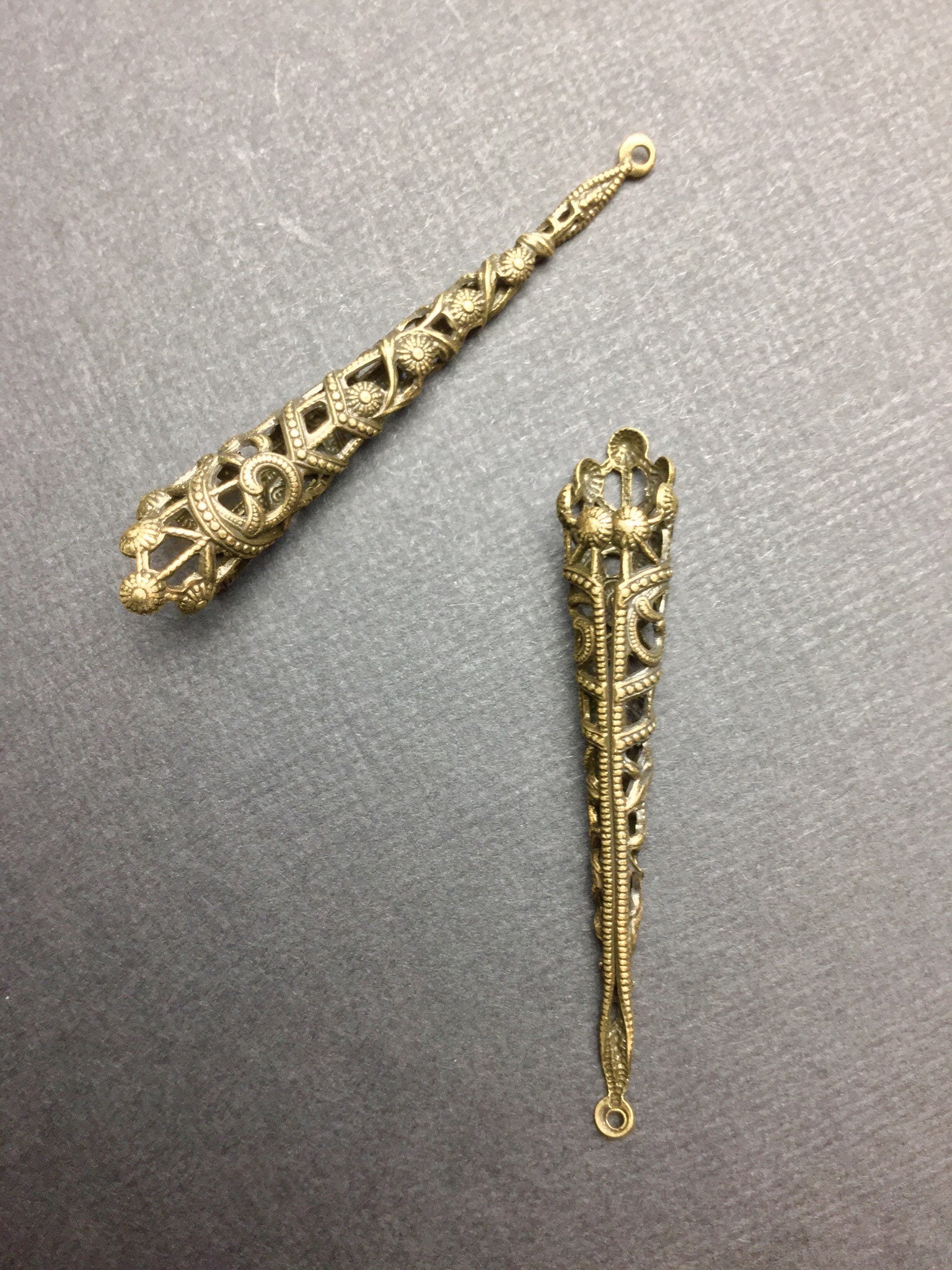 13203 Medium Tussie Mussie Victorian Holder Brass Oxidized - Etsy