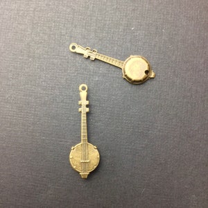 55553 - 2 Pc Small Banjo Charm Jewelry Finding Brass Ox - Etsy