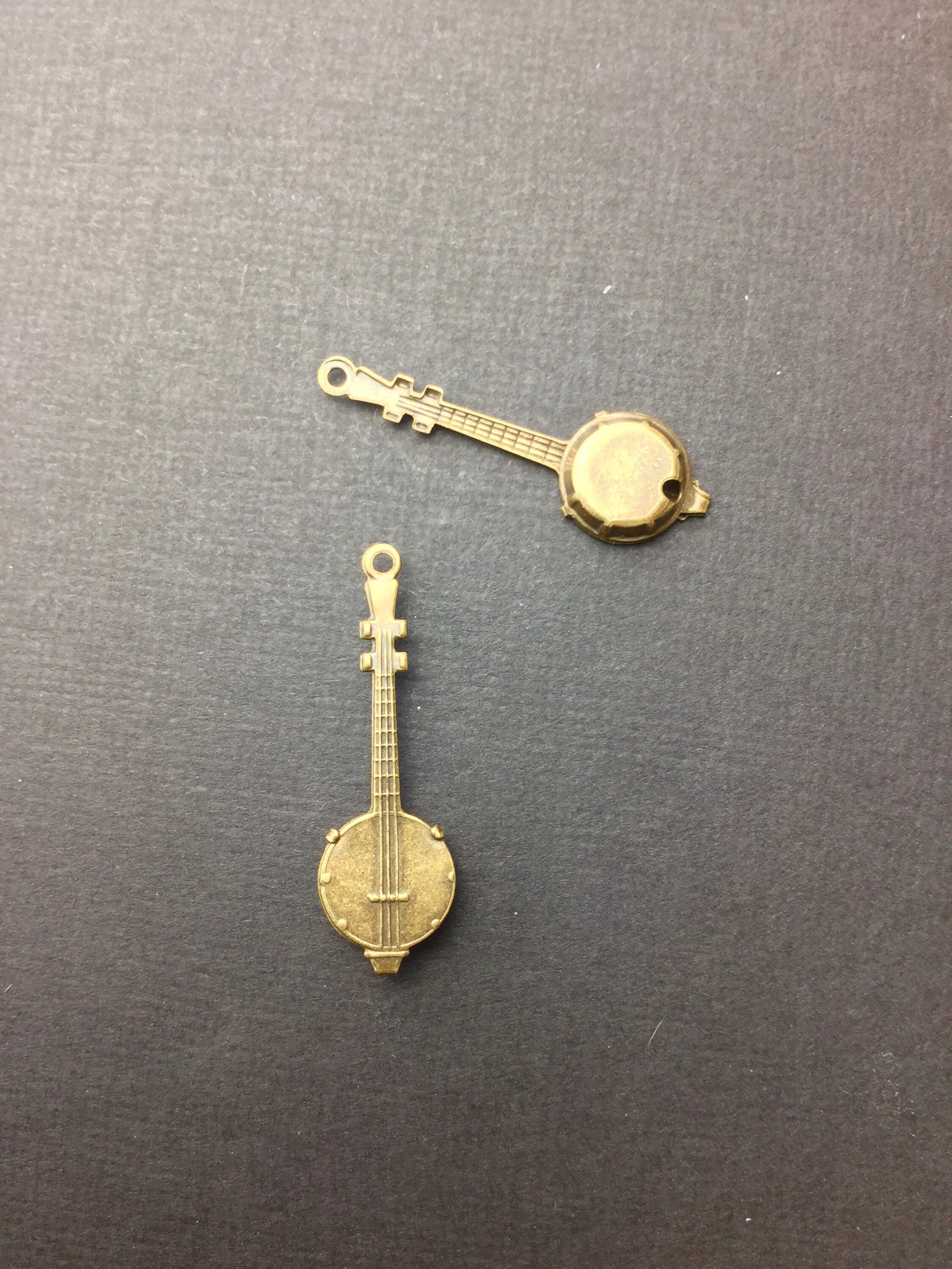 55553 - 2 Pc Small Banjo Charm Jewelry Finding Brass Ox - Etsy